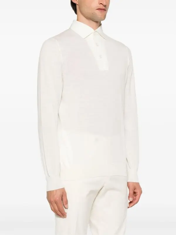 LARDINI Mélange Polo Shirt - White