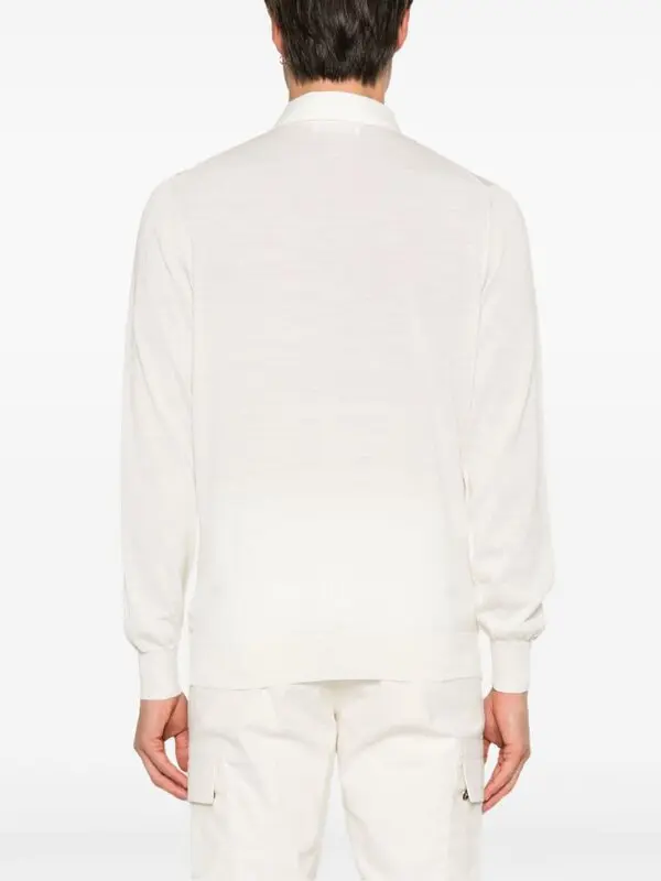 LARDINI Mélange Polo Shirt - White