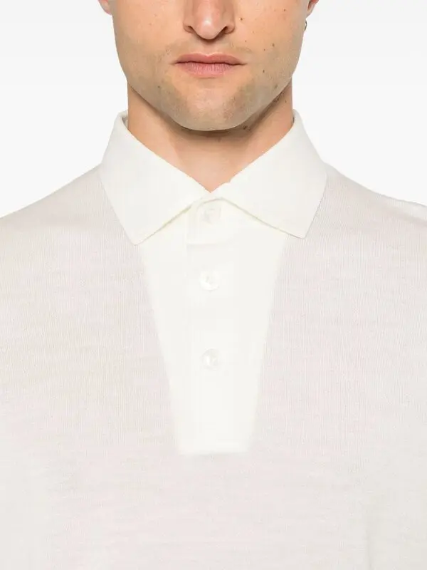 LARDINI Mélange Polo Shirt - White