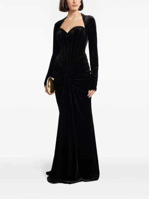 zeena zaki black dress Bustier-Neckline Velvet - Back Style:Lace up category_hierarchy-Tops--Dress How to Alter A