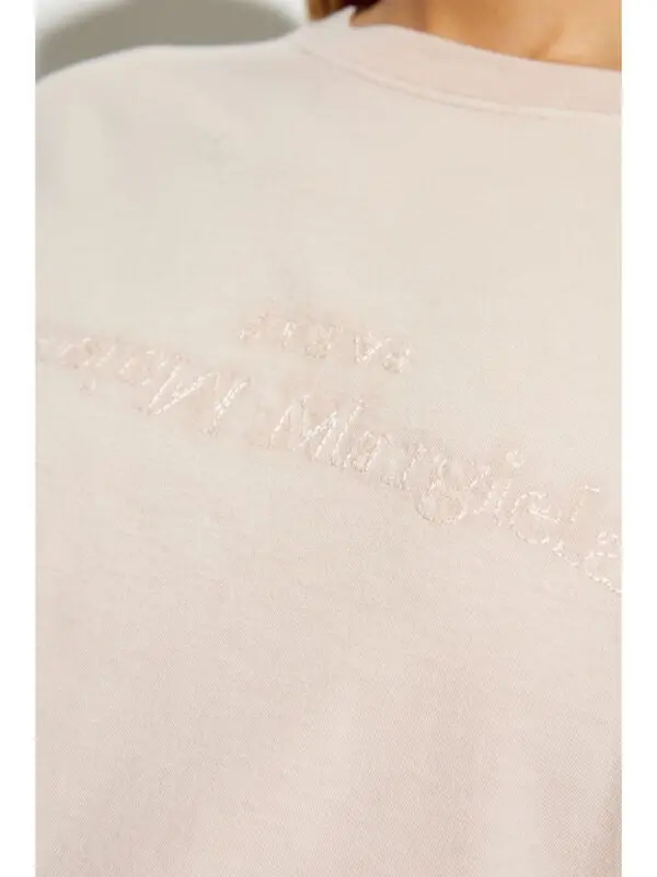 MAISON MARGIELA Embroidered Logo T-shirt - Pink