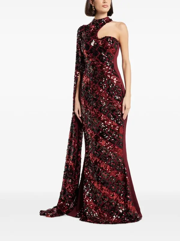 ZEENA ZAKI Sequin-embeished Gown