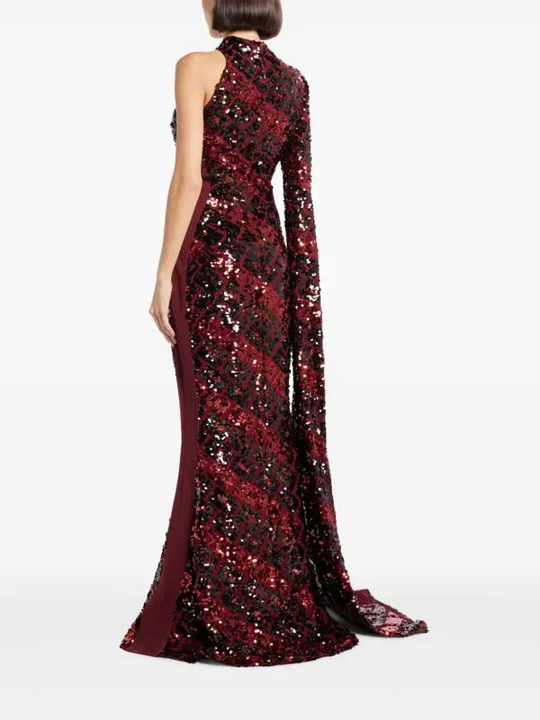 ZEENA ZAKI Sequin-embeished Gown