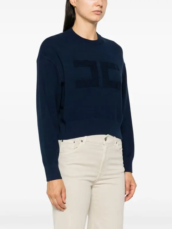 Elisabetta Franchi Logo-embroidered Cropped Sweatshirt