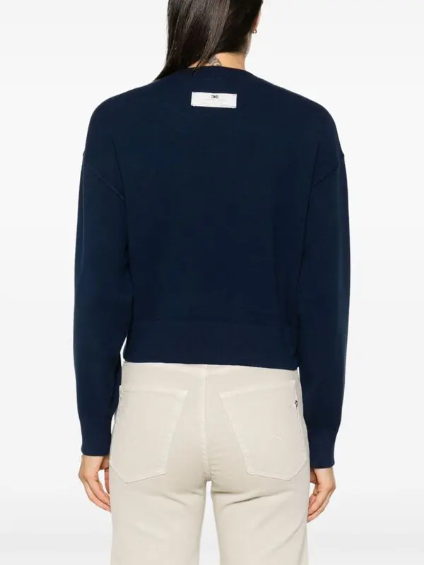 Elisabetta Franchi Logo-embroidered Cropped Sweatshirt