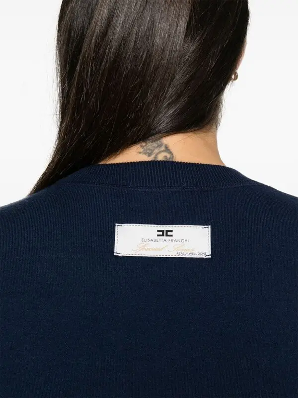 Elisabetta Franchi Logo-embroidered Cropped Sweatshirt