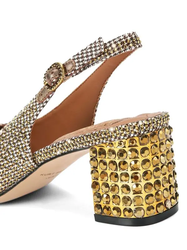 Kurt Geiger Chelsea Crystal-embellished Slingback Pumps - Neutrals