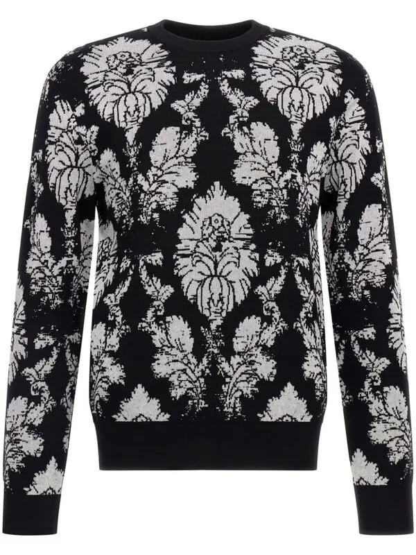 Roberto Cavalli Broccato Print Sweater - Black