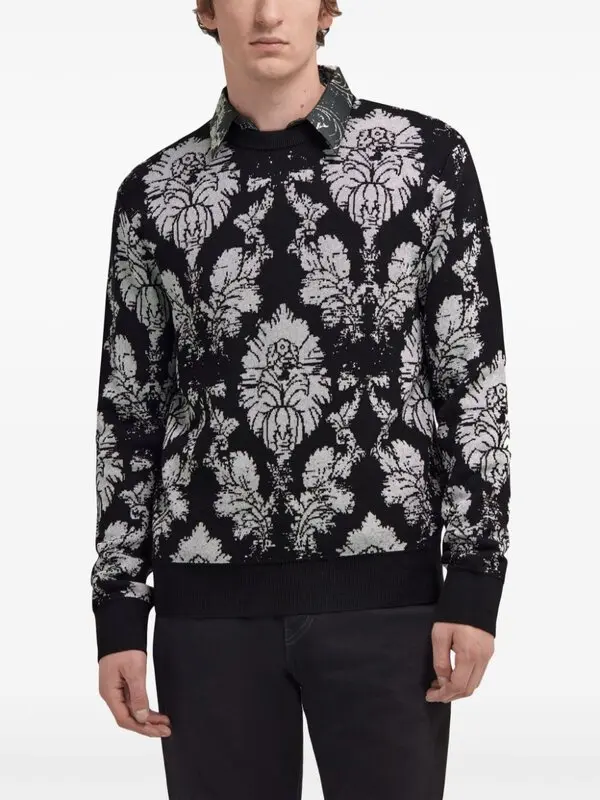 Roberto Cavalli Broccato Print Sweater