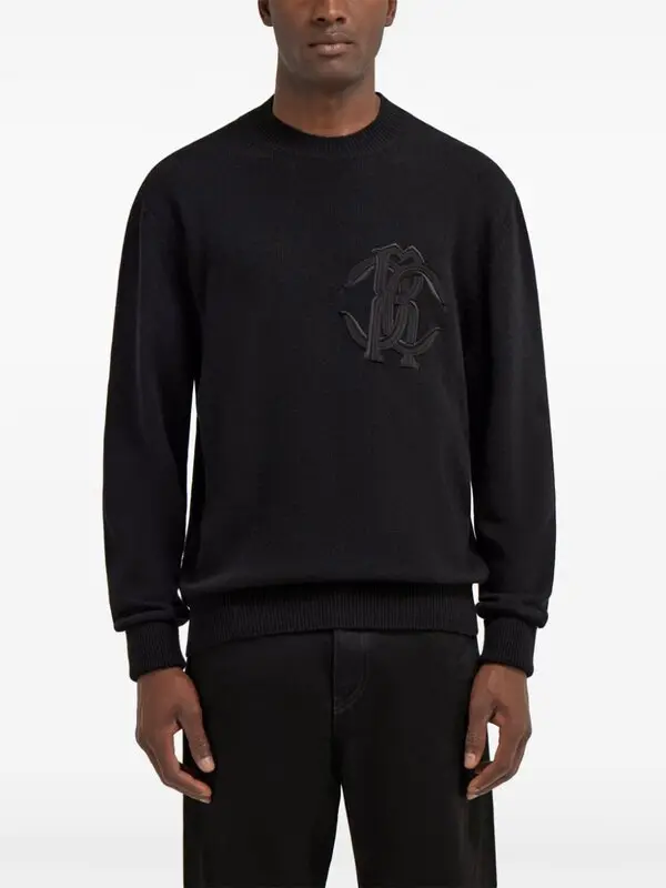 Roberto Cavalli Logo-embroidered Wool Sweatshirt