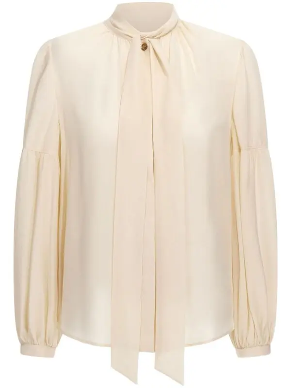 Roberto Cavalli Tie Neckline Silk Blouse