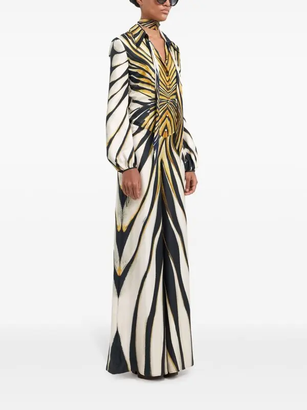 Roberto Cavalli Graphic Print Silk Jumpsuit