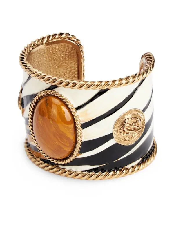 Roberto Cavalli Enameled Metal Cuff Bracelet