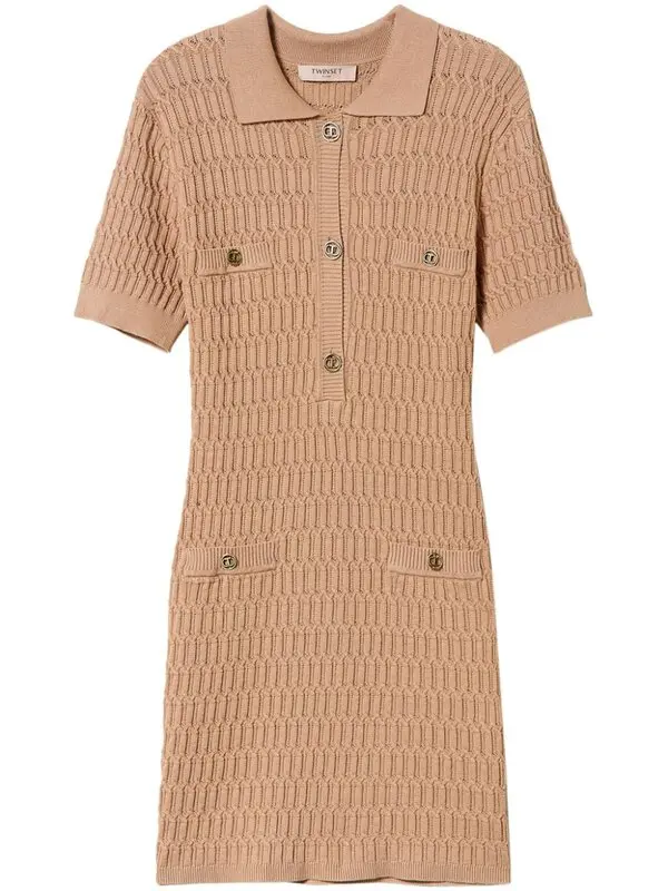 TWINSET Button-up Knit Minidress