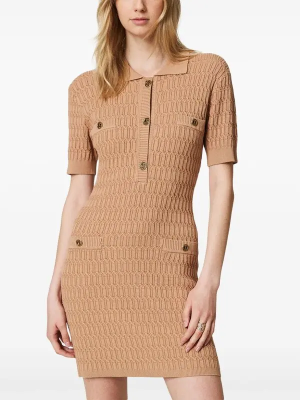 TWINSET Button-up Knit Minidress