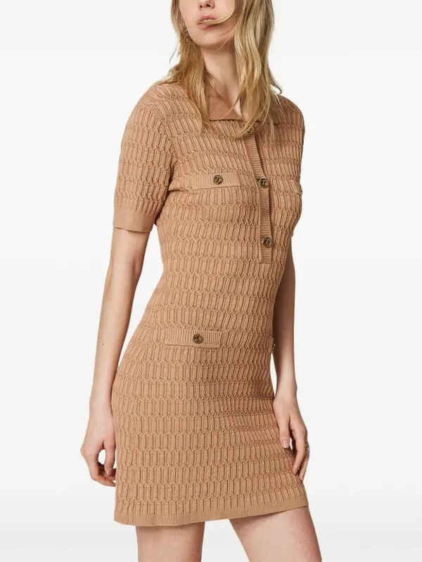 TWINSET Button-up Knit Minidress