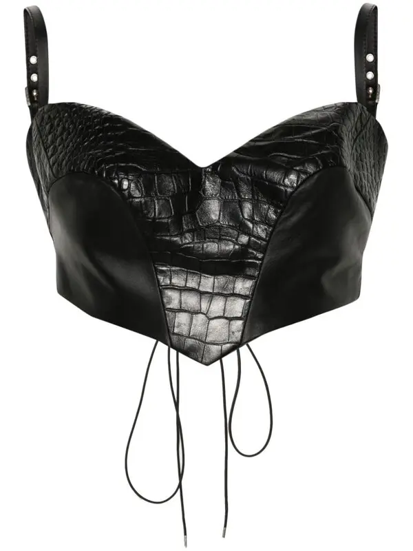 MITILIANE COUTURE Croc-effect Leather Top