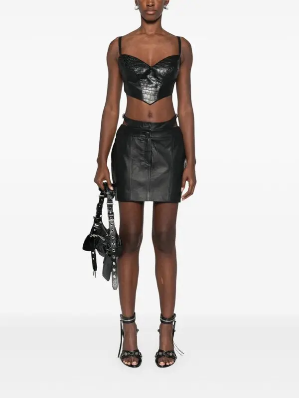 MITILIANE COUTURE Croc-effect Leather Top