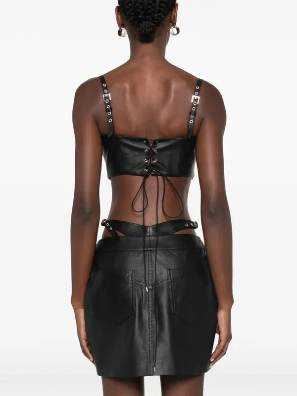 MITILIANE COUTURE Croc-effect Leather Top