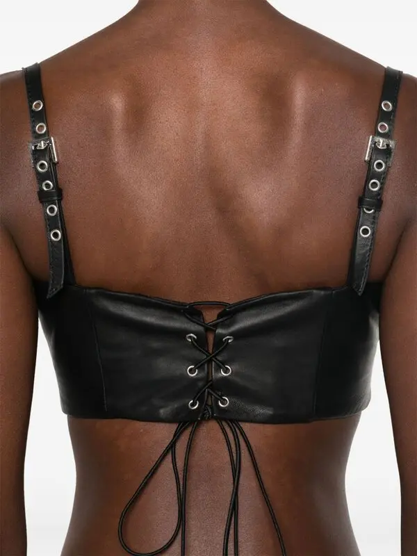 MITILIANE COUTURE Croc-effect Leather Top