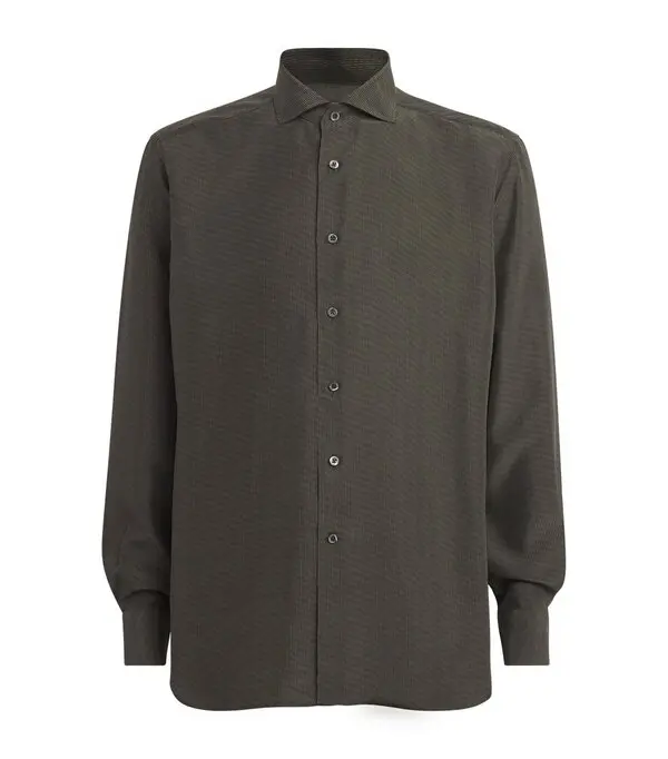 Corneliani Silk Diamond Print Shirt