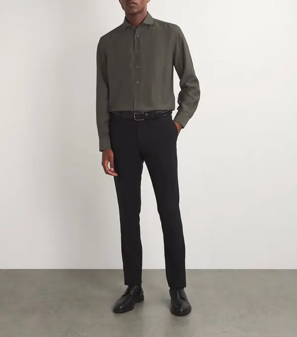 Corneliani Silk Diamond Print Shirt