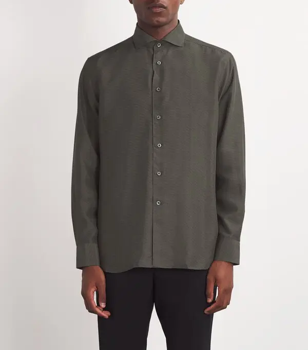 Corneliani Silk Diamond Print Shirt
