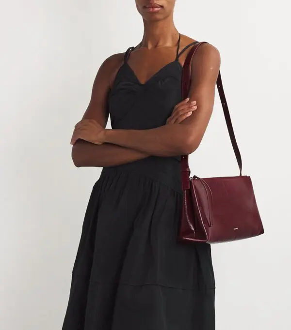 JIL SANDER Medium Leather Empire Shoulder Bag