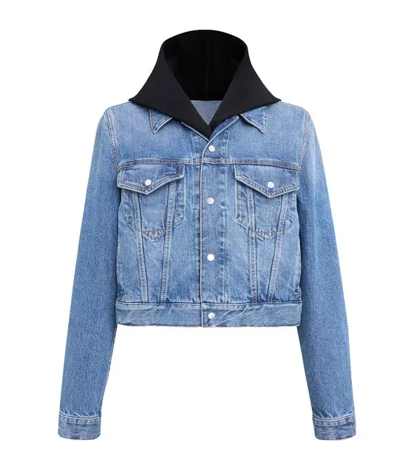 Alaïa Knitted-hood Denim Jacket