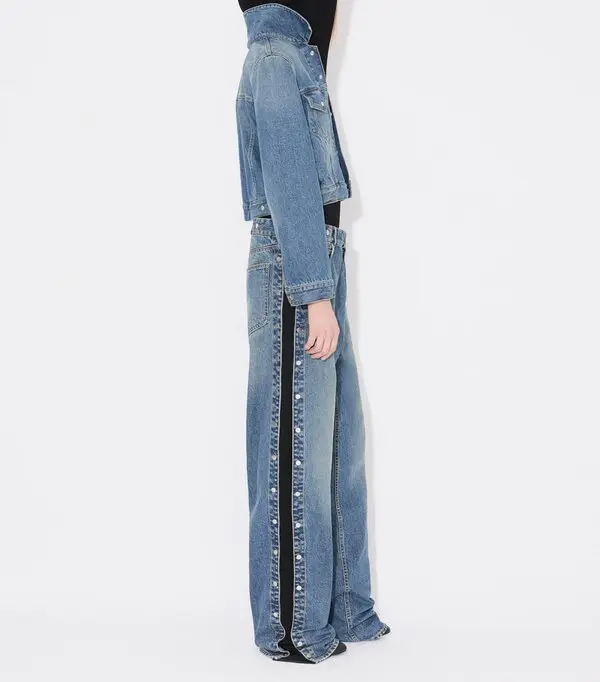 Alaïa Knitted-hood Denim Jacket