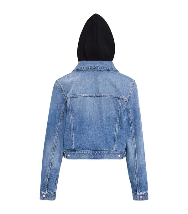 Alaïa Knitted-hood Denim Jacket