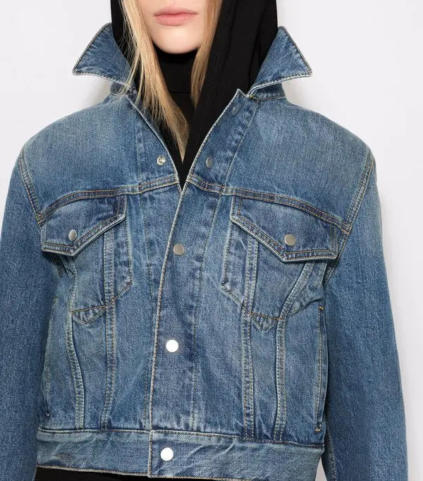 Alaïa Knitted-hood Denim Jacket
