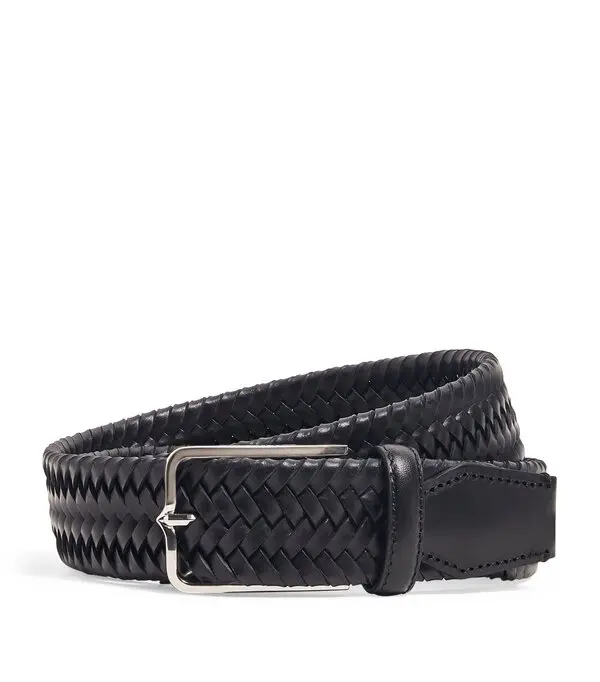 Corneliani Leather Woven Belt