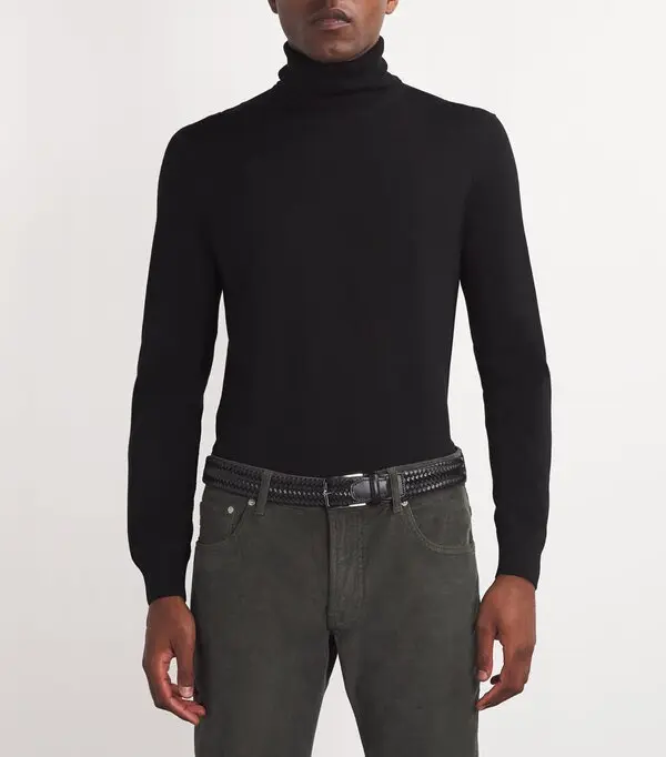 Corneliani Leather Woven Belt