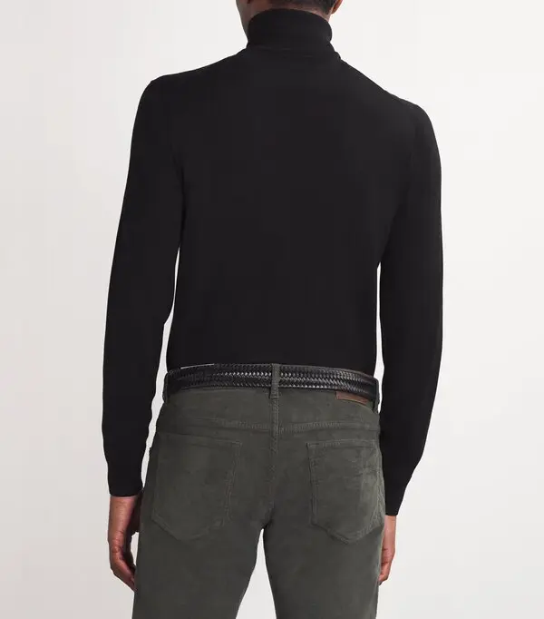 Corneliani Leather Woven Belt