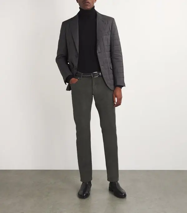 Corneliani Leather Woven Belt