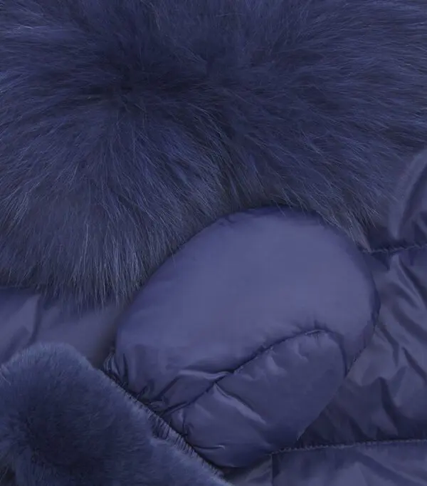 YVES SALOMON Fur-trim Down Puffer Jacket With Mittens