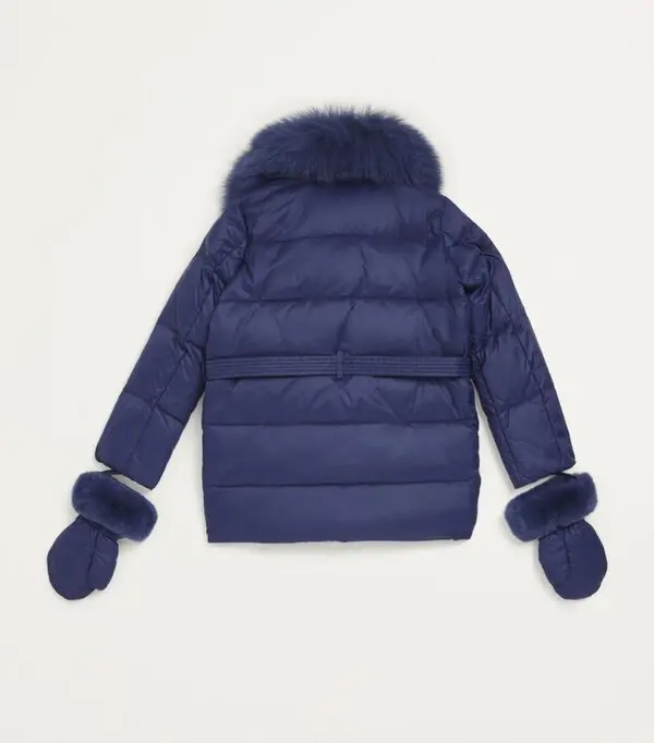 YVES SALOMON Fur-trim Down Puffer Jacket With Mittens