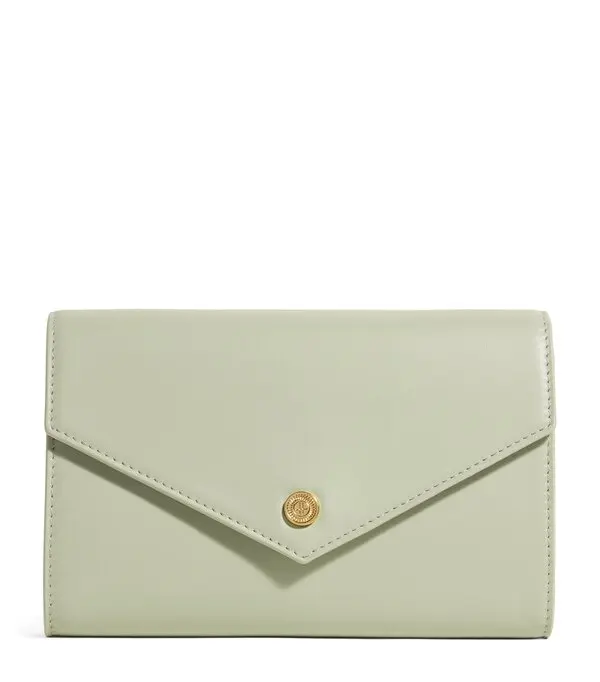 Harrods Smooth Leather Chain Wallet - Green