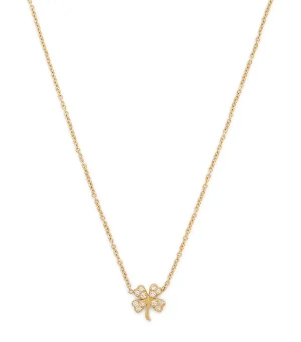 JENNIFER MEYER Mini Yellow And Diamond Edith Clover Necklace - Gold