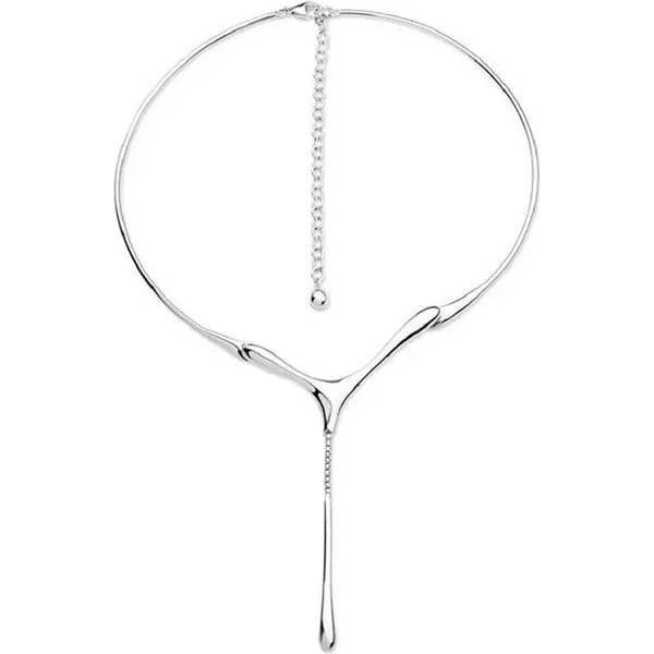 LUCY QUARTERMAINE Drop Y Neck Necklace - Sterling Silver
