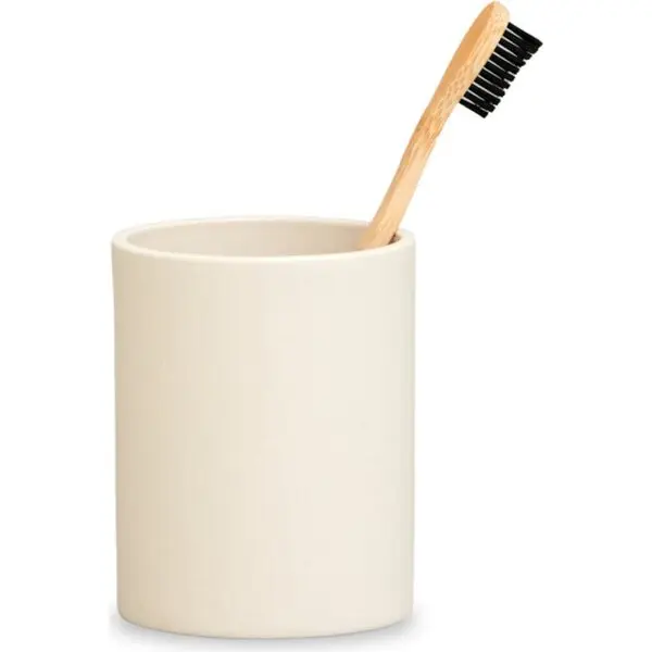 ESKO Sabia Toothbrush Holder Reusable Tumbler Vanity Bathroom Accessories - Sand