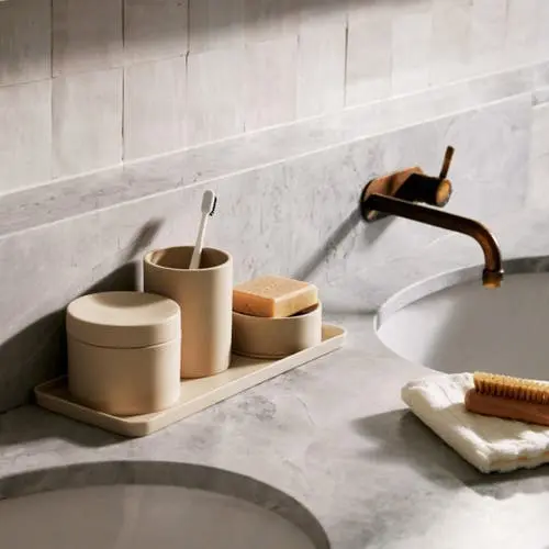 ESKO Sabia Toothbrush Holder Reusable Tumbler Vanity Bathroom Accessories