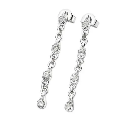 LUCY QUARTERMAINE Skinny Drip Earrings - Sterling Silver