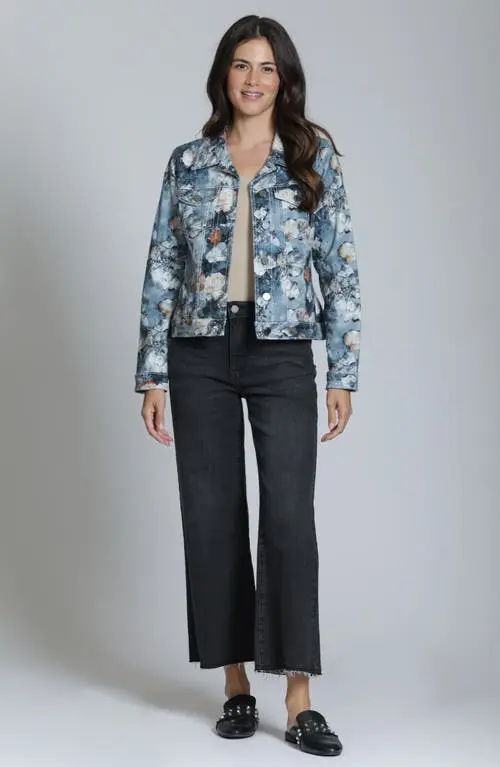 APNY Printed Denim Trucker Jacket - Silver Grey