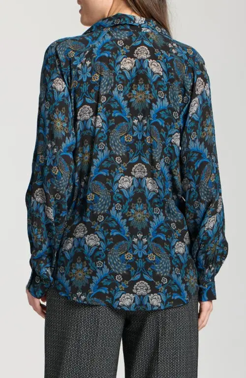 APNY Patterned Long-sleeve Shirt - Blue/black Multi