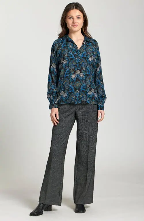 APNY Patterned Long-sleeve Shirt - Blue/black Multi