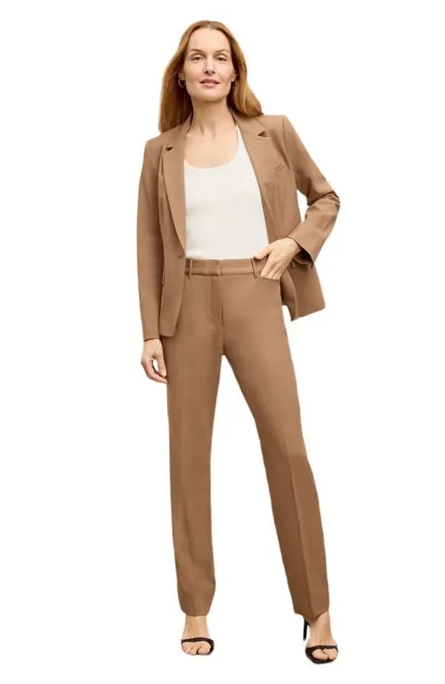 M.M.LAFLEUR Smith Italian Wool Twill Straight Trousers - Saddle