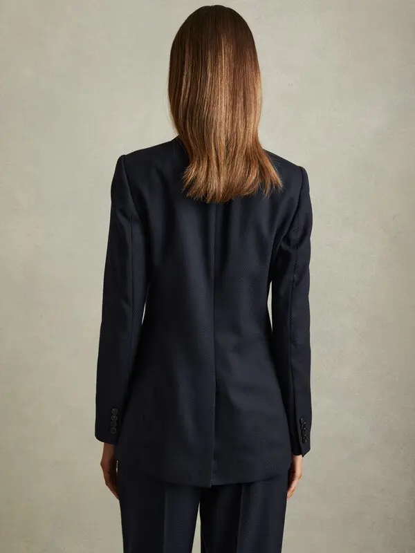 REISS Hallie Textured Double Breasted Suit Blazer