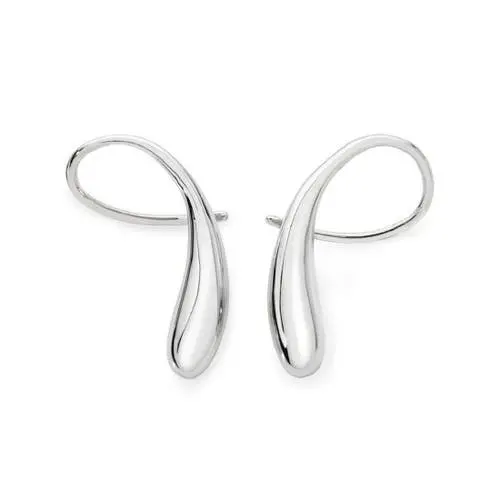 LUCY QUARTERMAINE Drop Cross Earrings - Sterling Silver